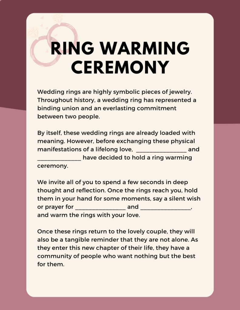 3 Ring Warming Ceremony Scripts Samples Free PDFs 