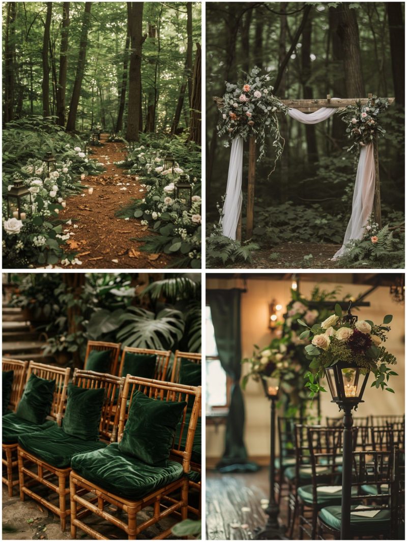 Mystical Dark Green Wedding Theme Ideas