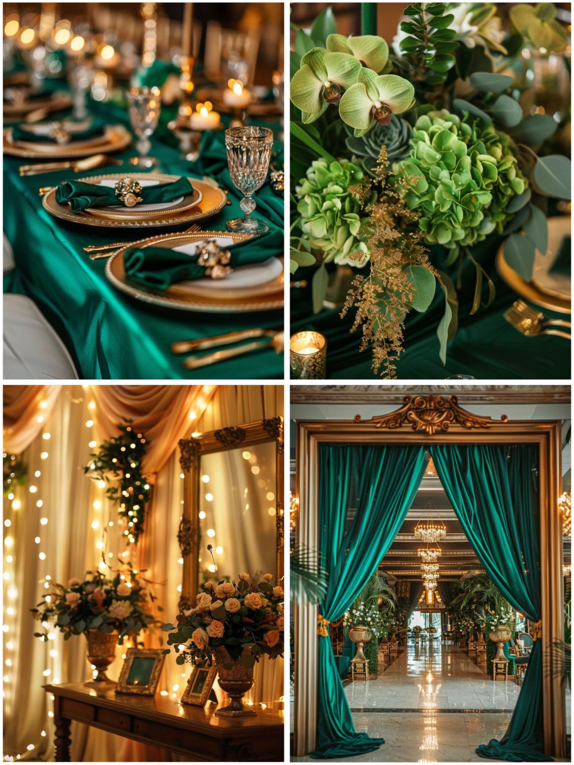 Lush Emerald Green and Gold Wedding Theme Ideas