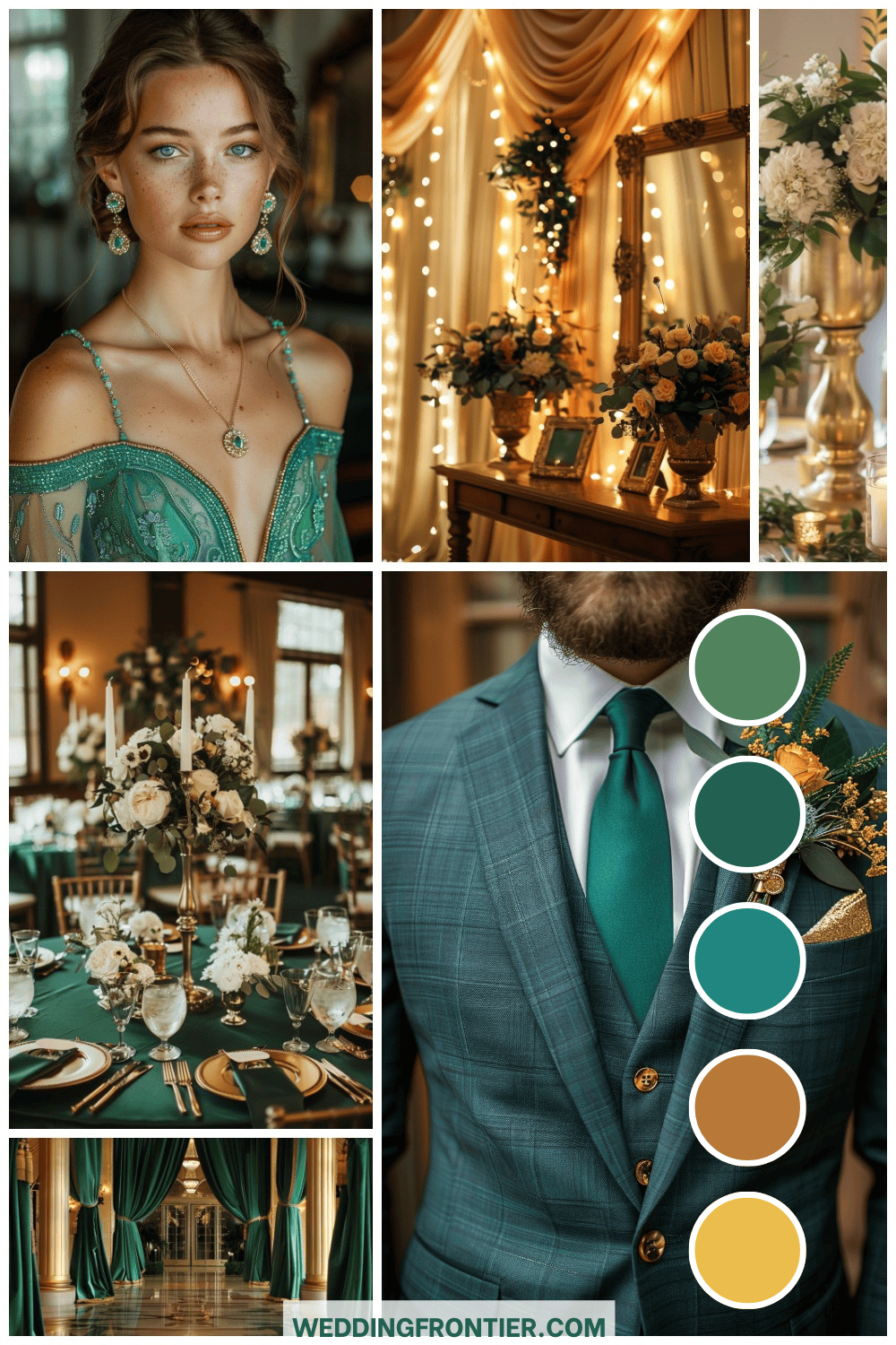 Lush Emerald Green and Gold Wedding Theme Ideas