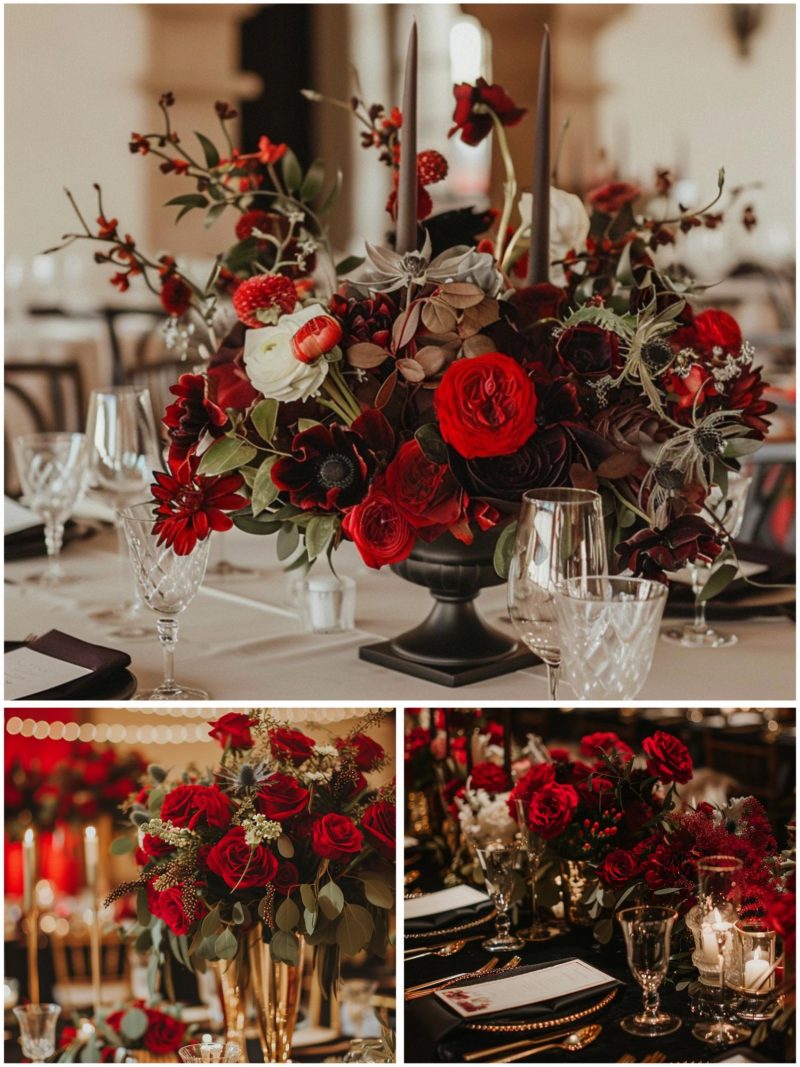 Dramatic Red and Black Wedding Theme Ideas to Love