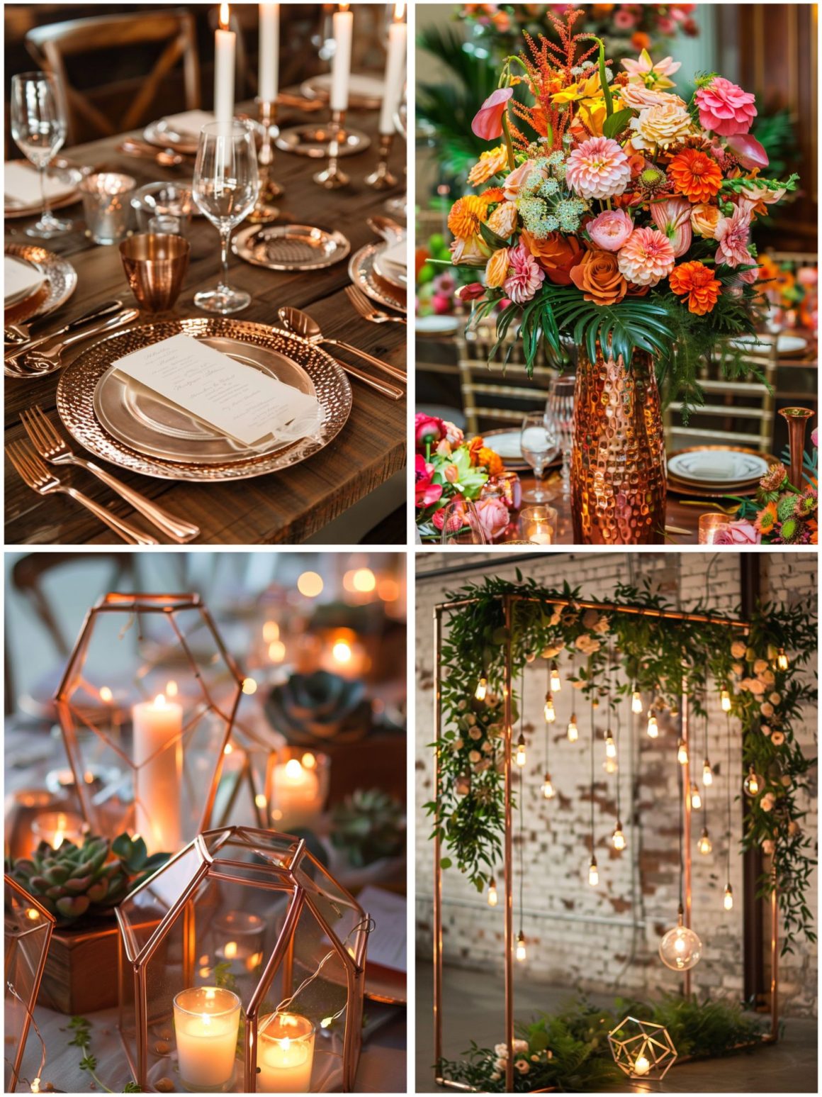 Warm Copper Wedding Theme Ideas for Rustic Shine