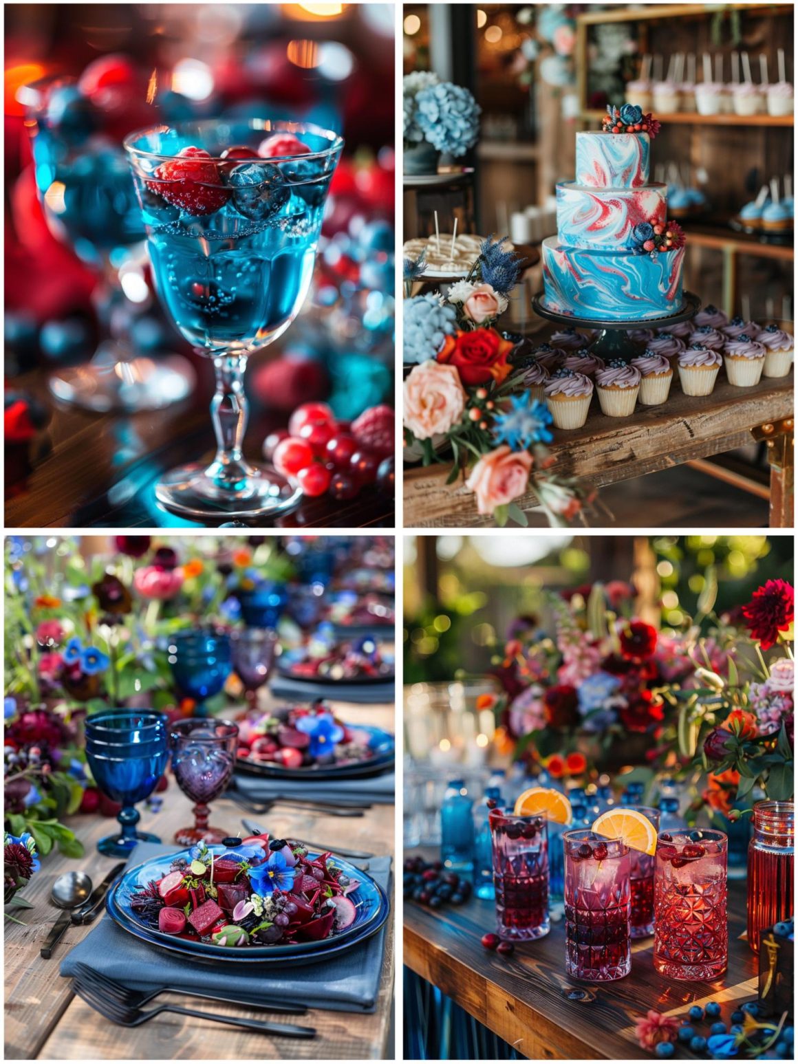 Blue and Red Wedding Color Palette & Theme Ideas