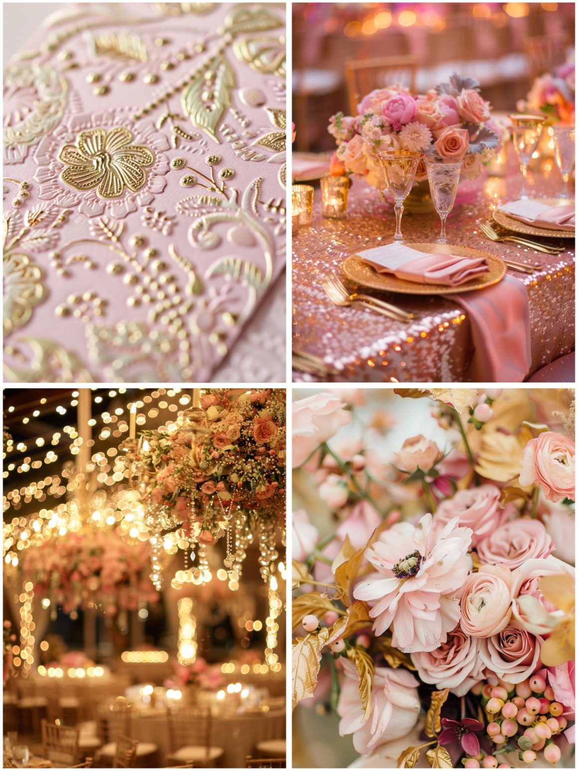 Chic Pink and Gold Wedding Theme Ideas for Glam