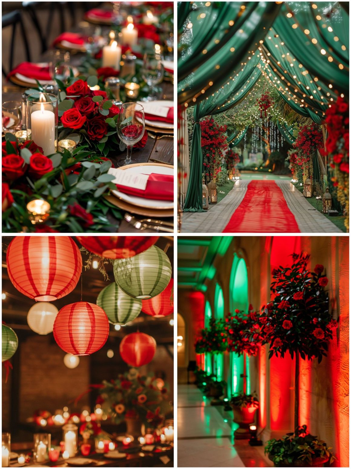 Festive Red and Green Wedding Theme Ideas for Holiday Cheer