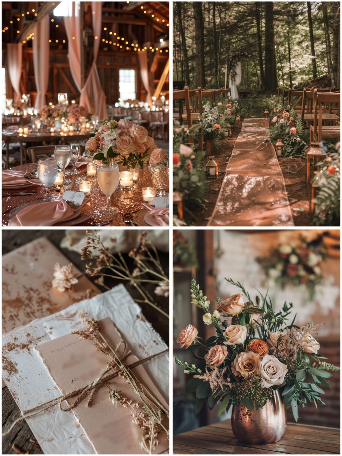 Glamorous Rustic Rose Gold Wedding Ideas You'll Love