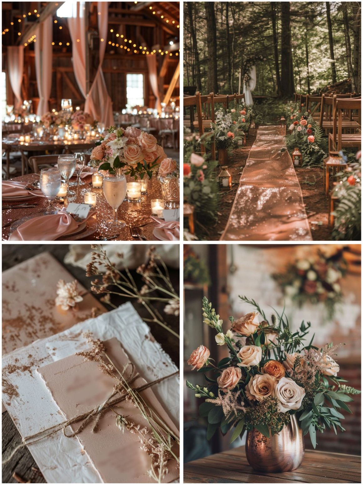 Glamorous Rustic Rose Gold Wedding Ideas You'll Love