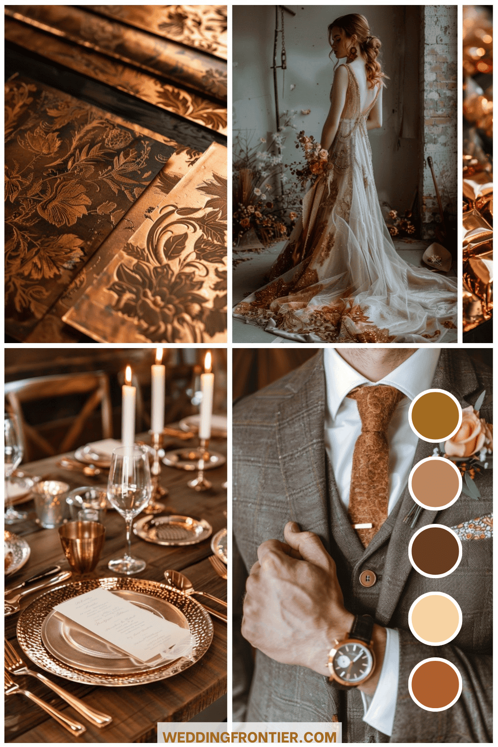 Warm Copper Wedding Theme Ideas for Rustic Shine