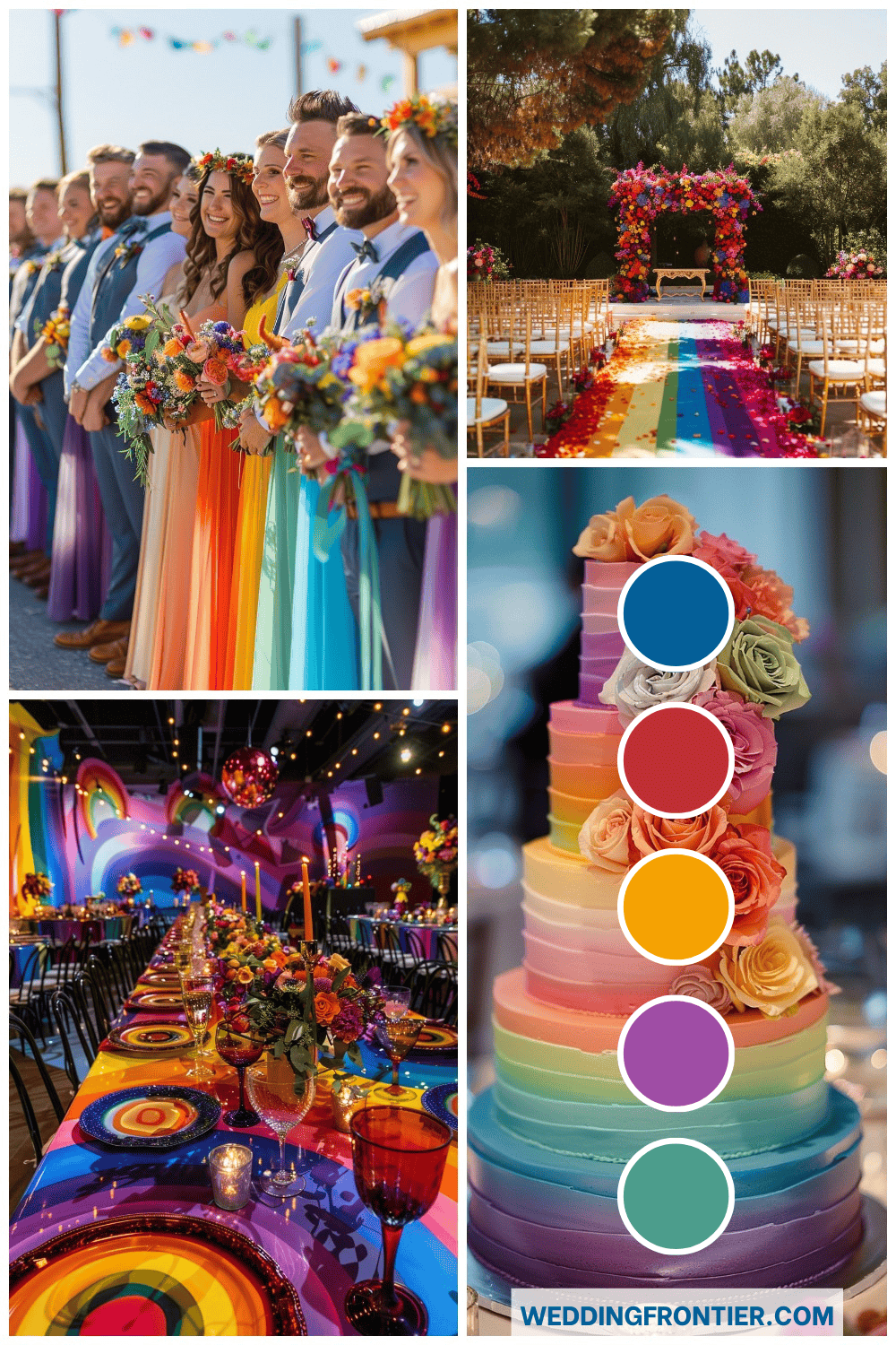 Colorful Rainbow Wedding Theme Ideas for Joyful Love