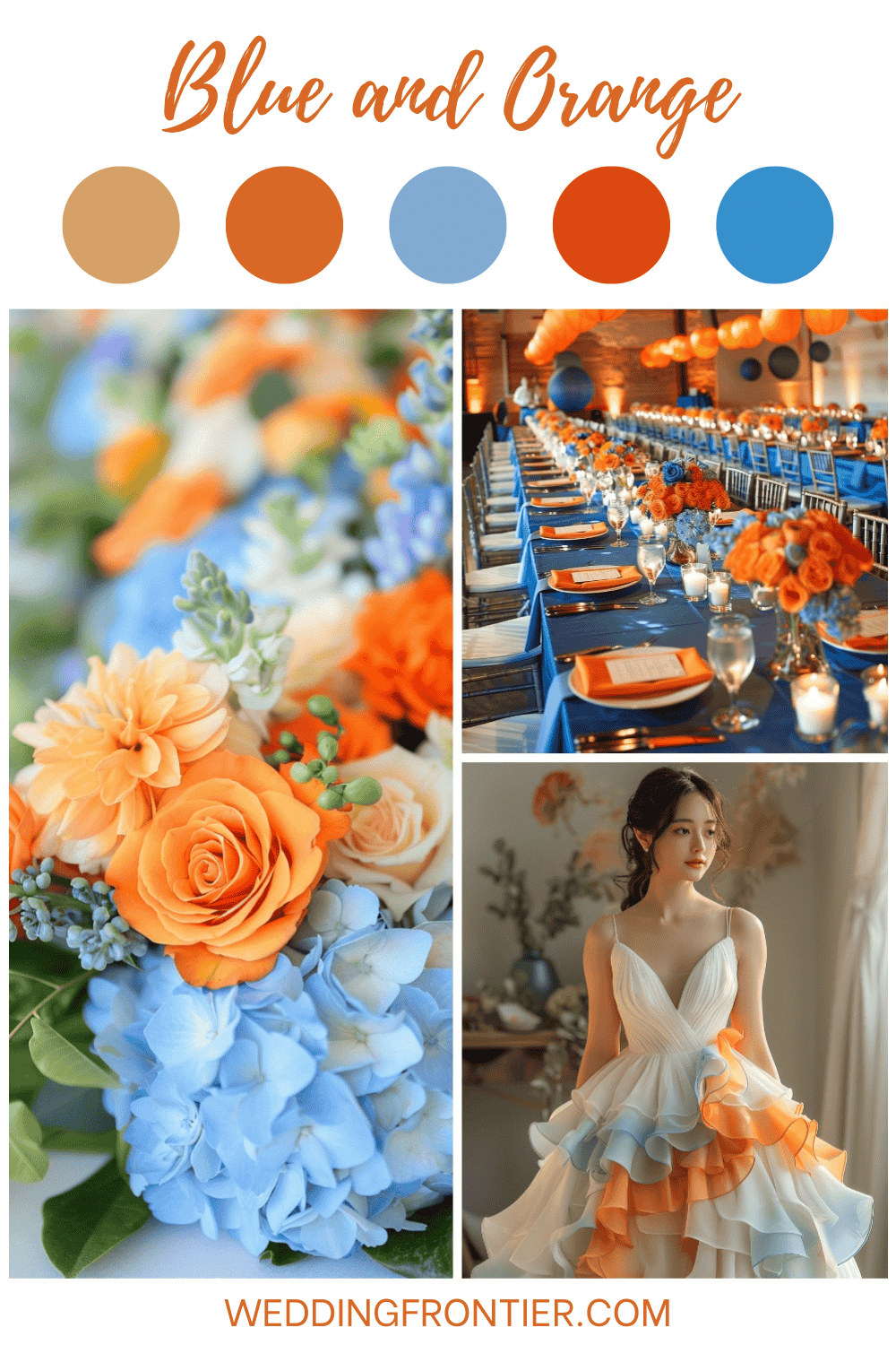 Vivid Blue and Orange Wedding Theme Ideas for a Bright Day