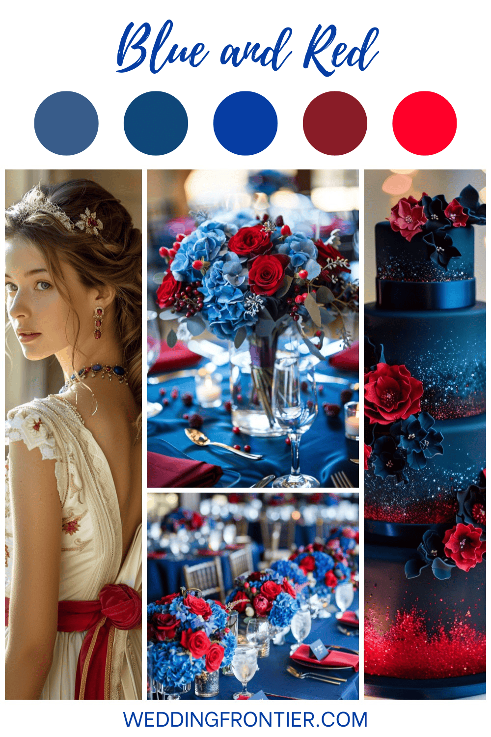 Blue and Red Wedding Color Palette & Theme Ideas