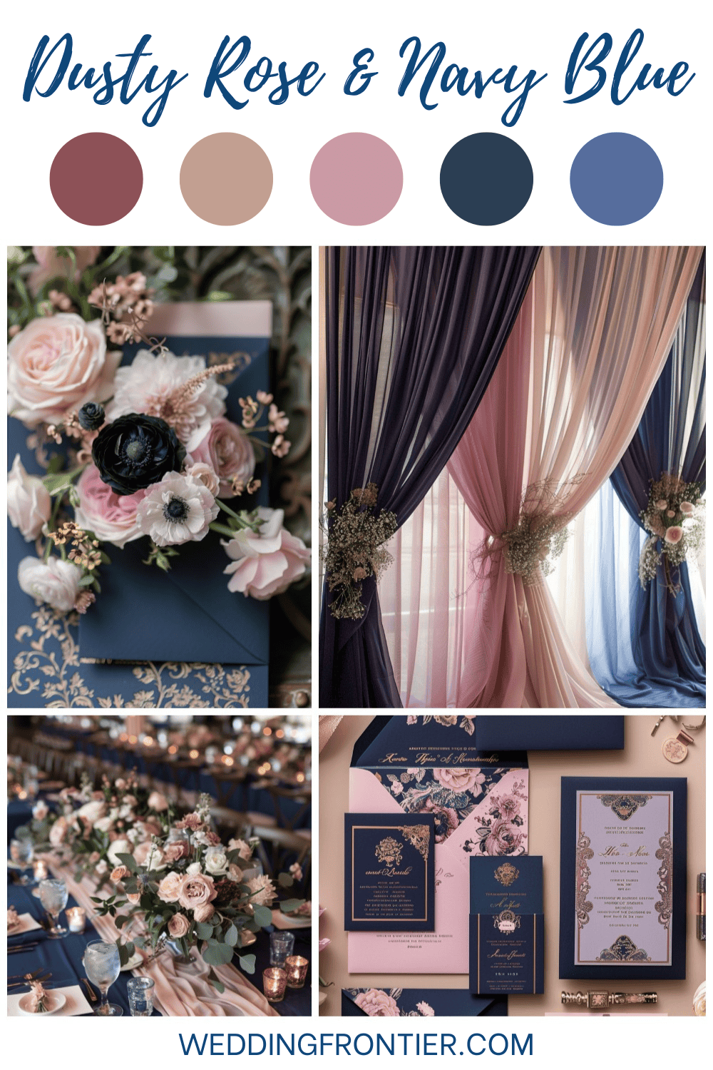 Dusty Rose and Navy Blue Wedding Theme Ideas to Adore